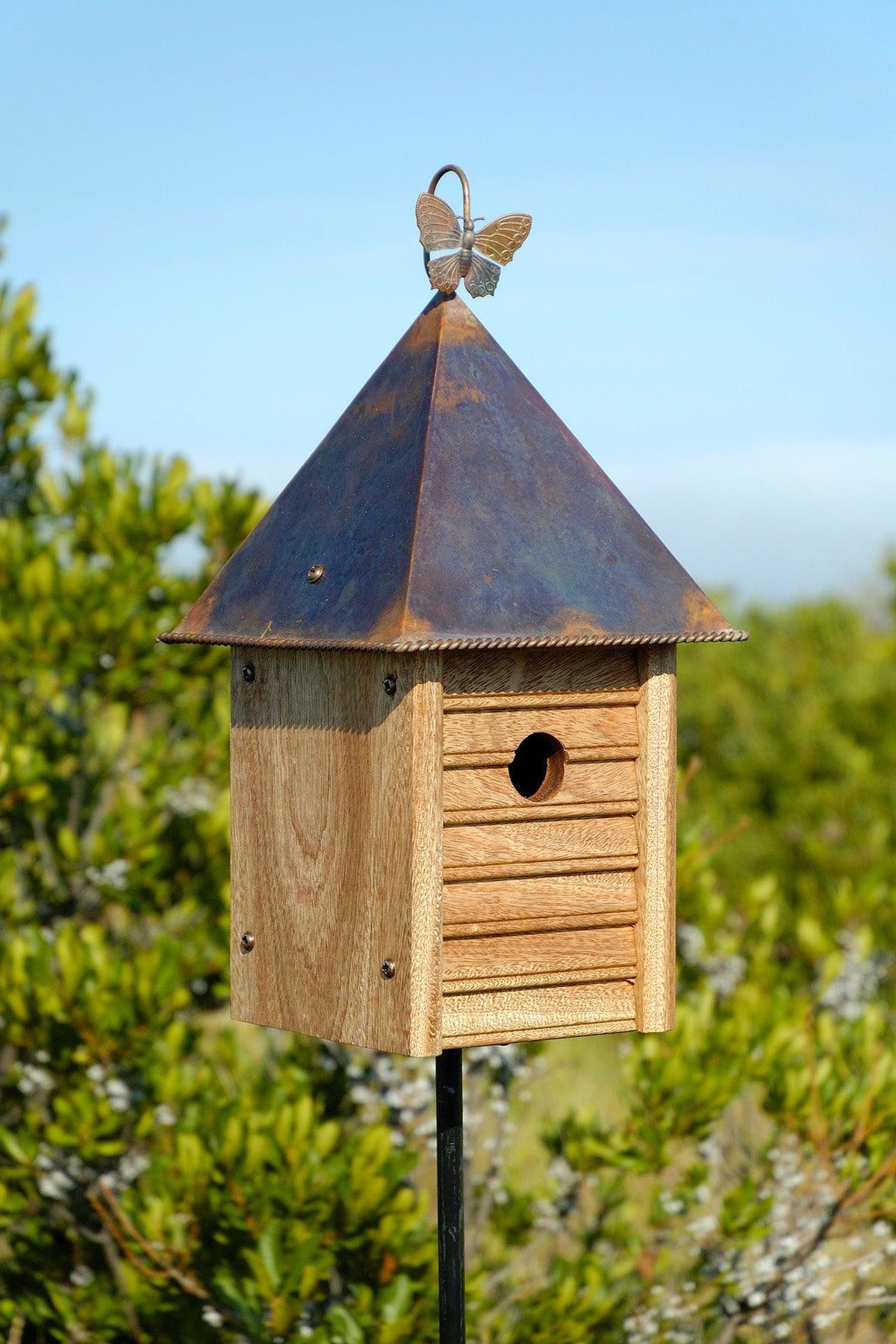 Heartwood Homestead Bird House - Solid Mahogany with Copper Roof — The ...