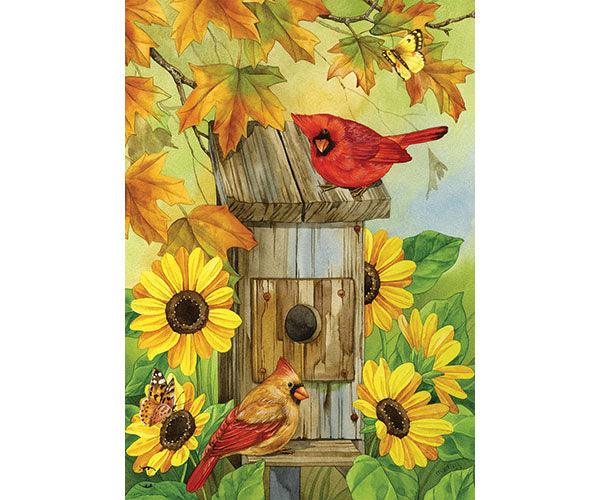 Cardinals and Sunflowers Garden Flag — The Bird Shed